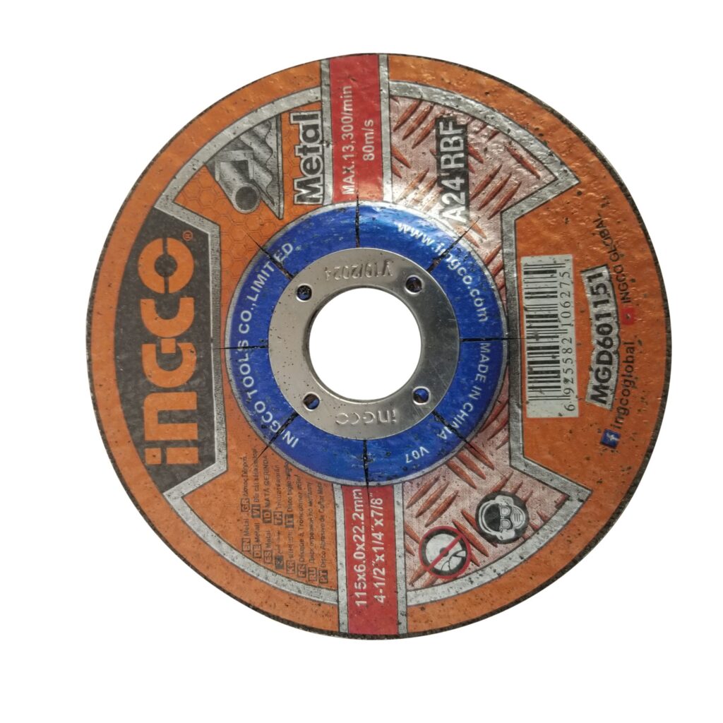 Ingco Abrasive metal grinding disc 115mm(4-1/2")X6.0mm - Wima Power Tools